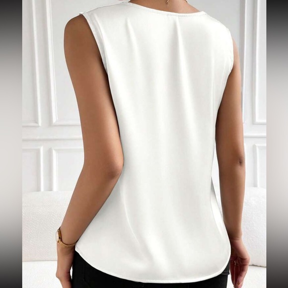Tops | Elegant Classic V Neck Sleeveless Office Work Tank Top Blouse ...